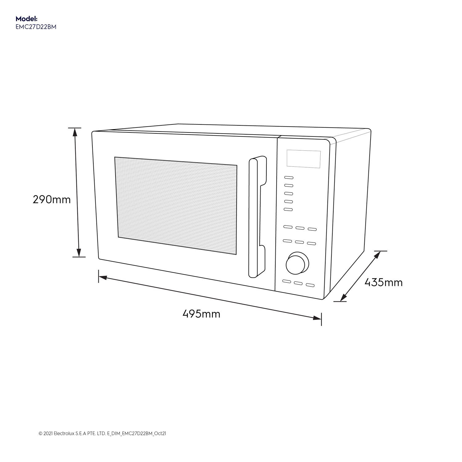 Microwave oven 27L dengan panggangan & konveksi - EMC27D22BM ...