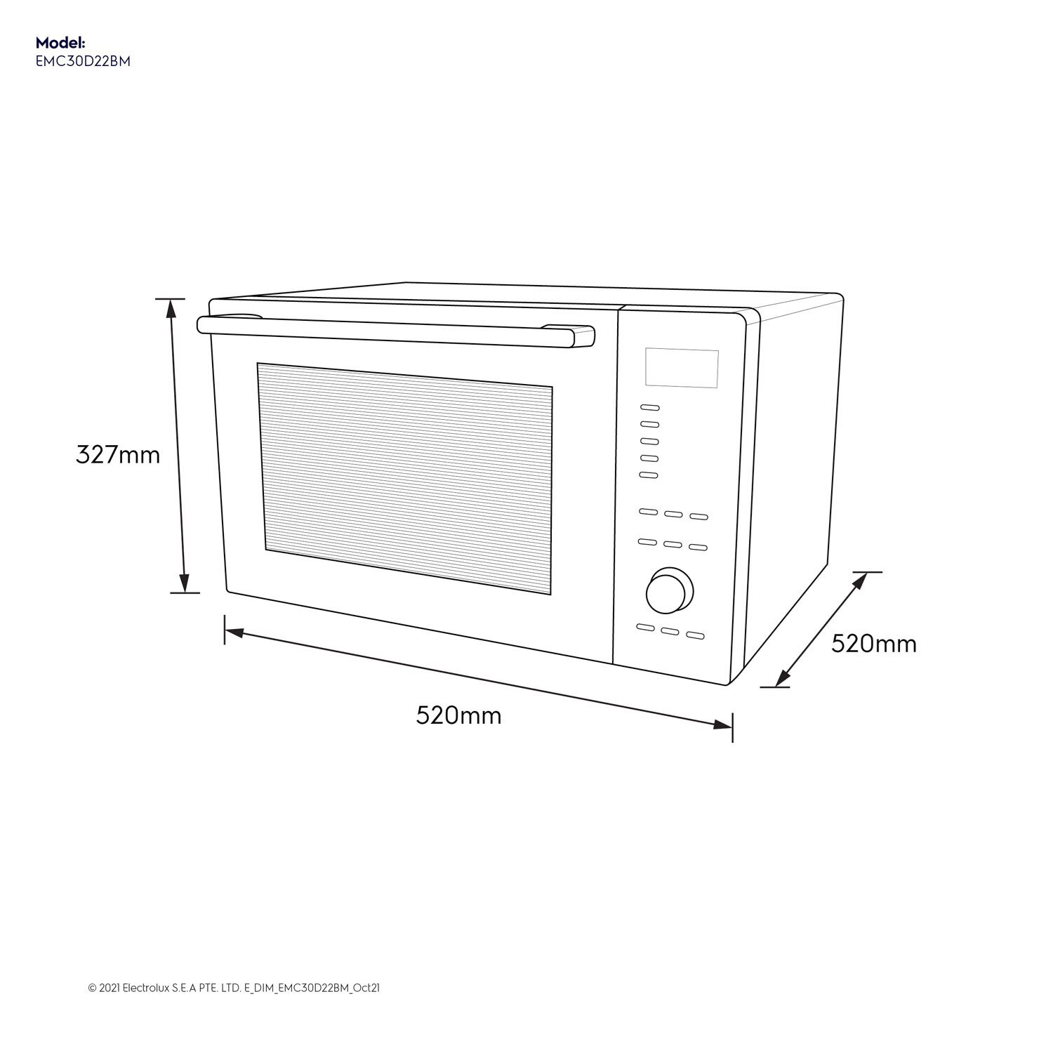 Microwave oven 30L dengan AirFry & konveksi - EMC30D22BM | Electrolux ...