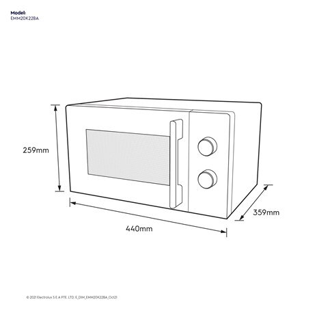 20L freestanding microwave oven - EMM20K22BA