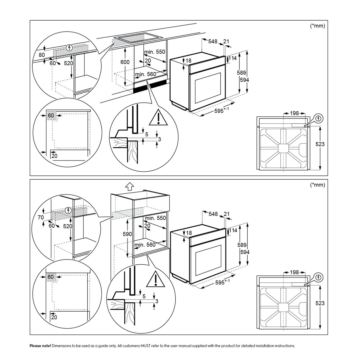 Oven listrik built-in 60cm dengan kapasitas 72L - KODDP71XA ...