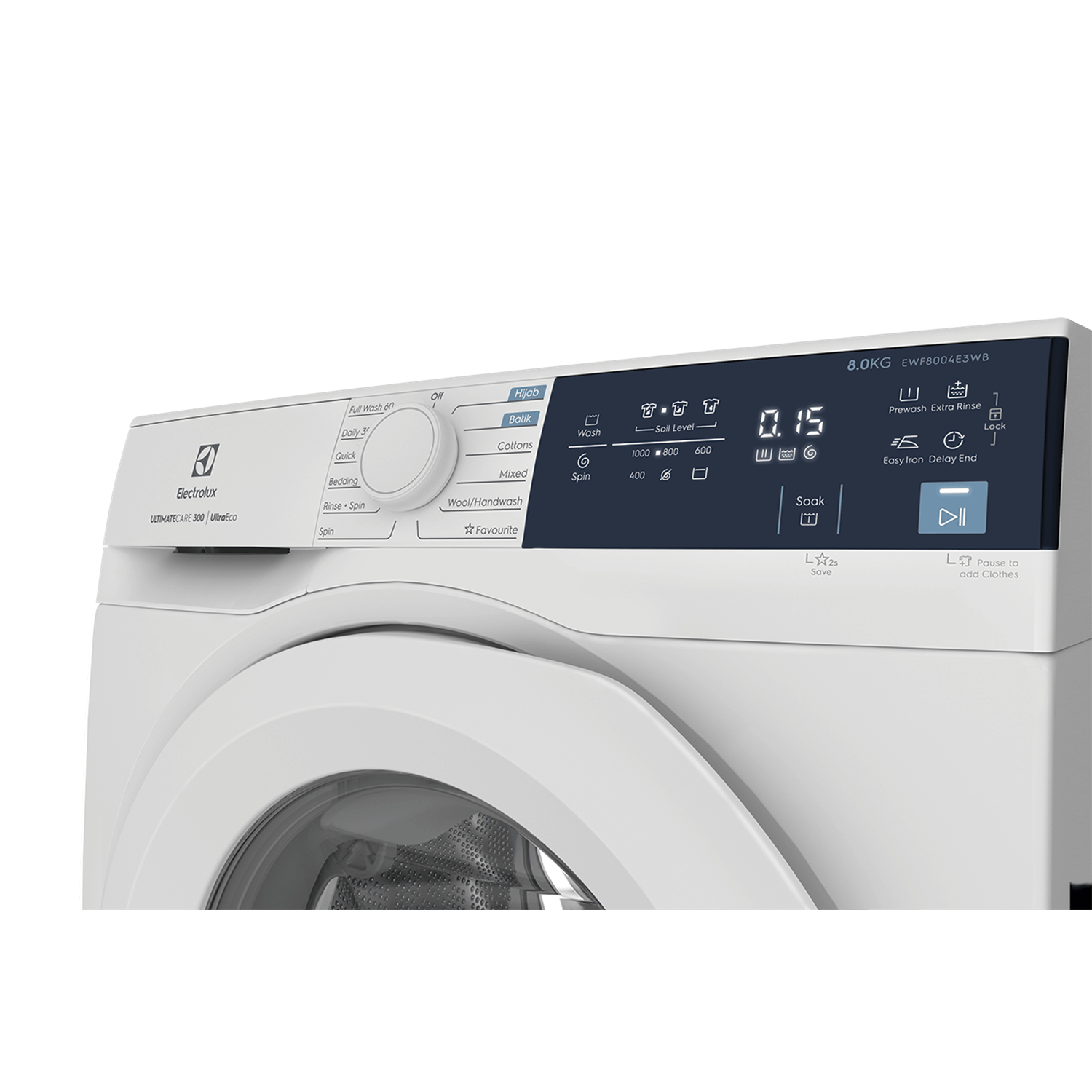 8kg front load washing machine 1000 rpm - EWF8004E3WB | Electrolux ...