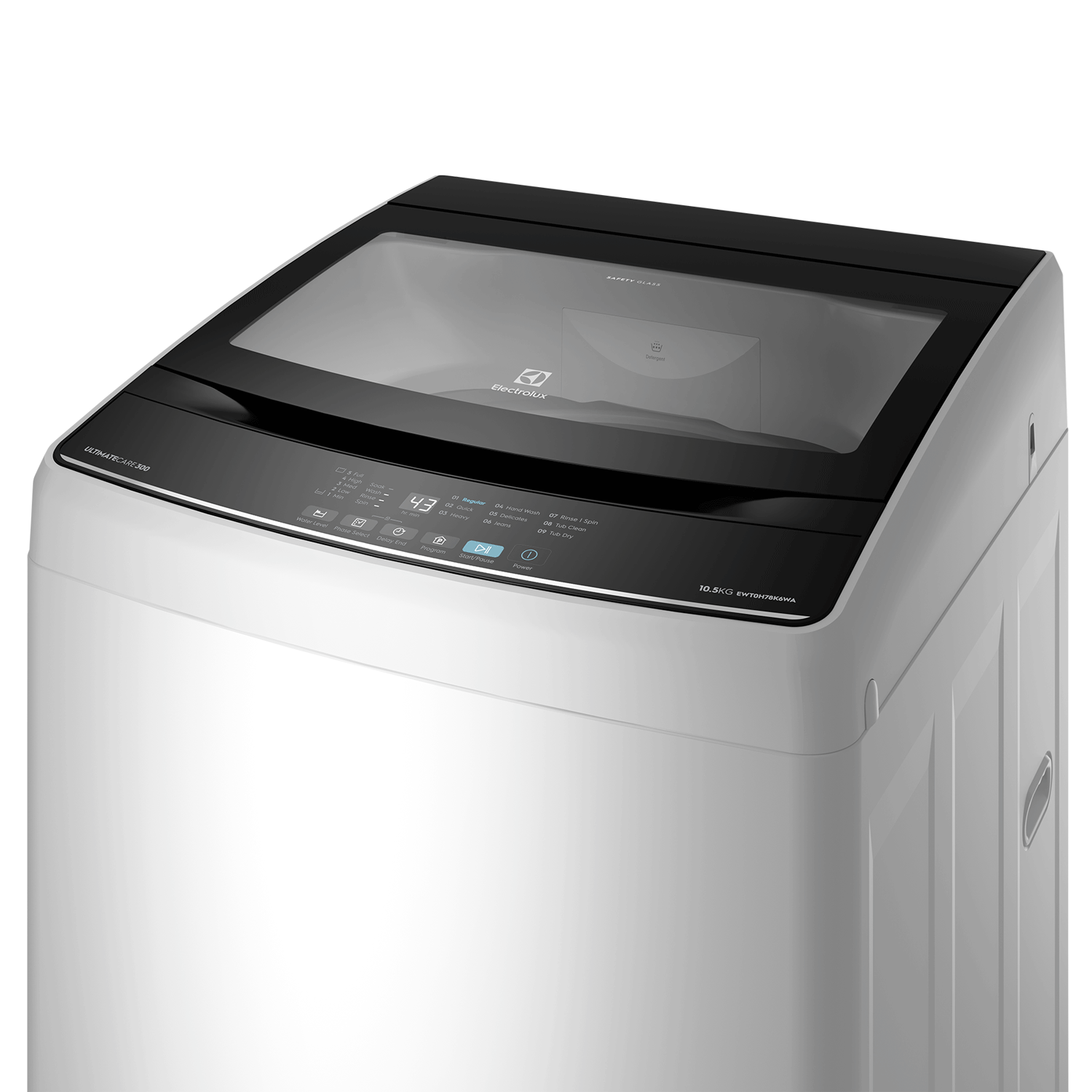 10.5kg top load washing machine EWT0H78K6WA - White