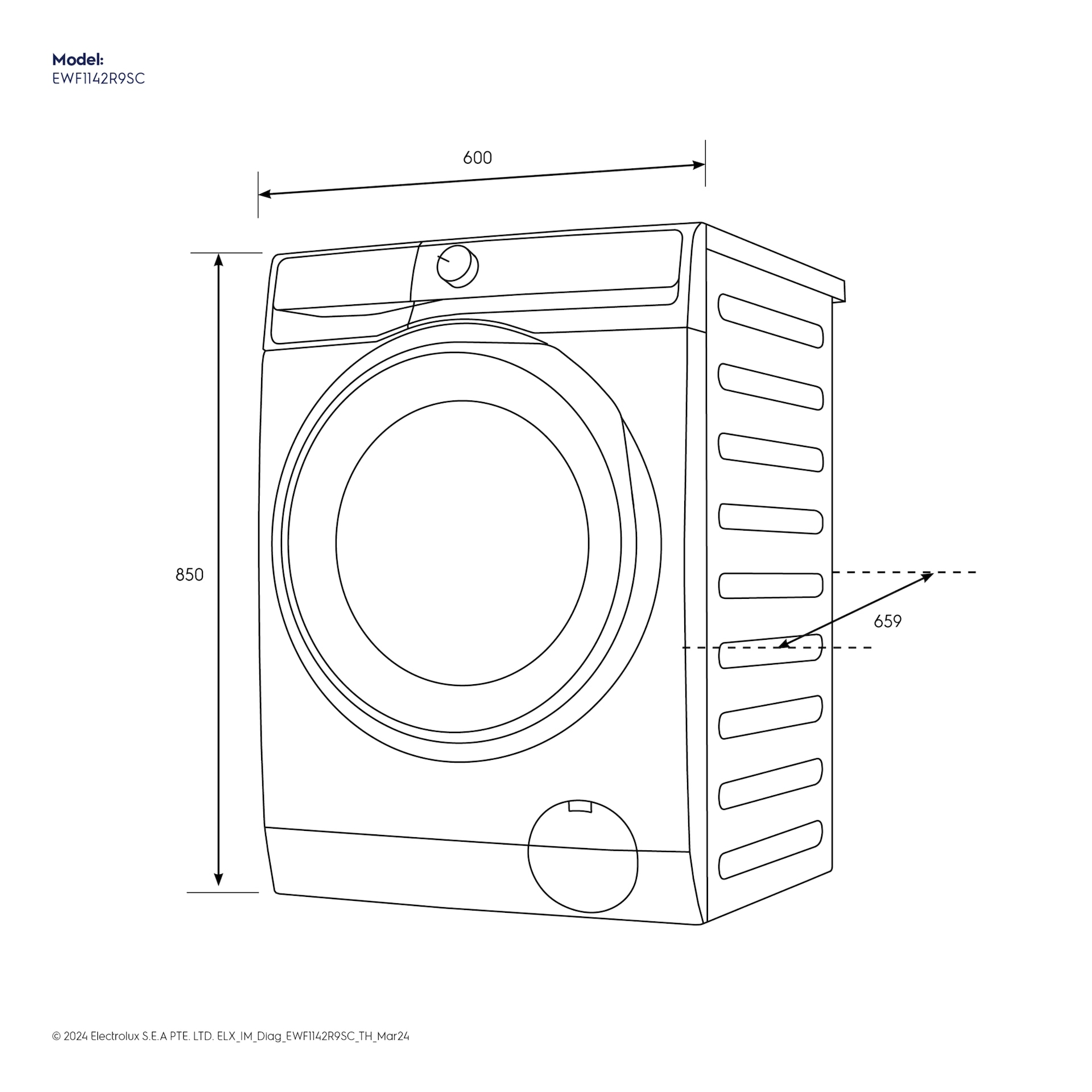 11kg UltimateCare 900 front load washing machine - EWF1142R9SC ...