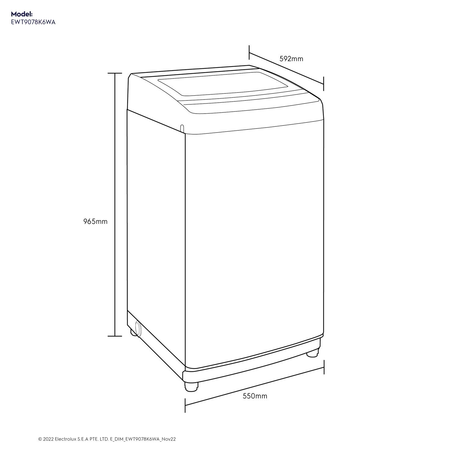 9kg UltimateCare 300 top load washing machine - EWT9078K6WA